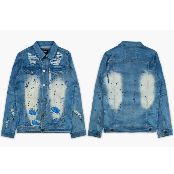 Reason | Jackets & Coats | Nwt New Reason Paint Splatter Denim Jacket ...